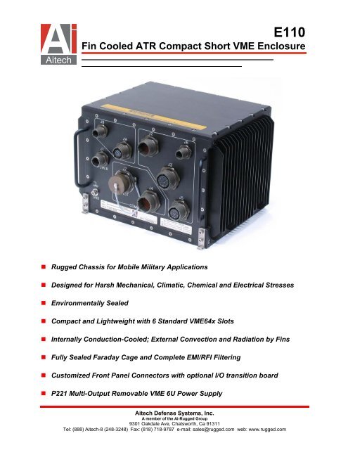 E110 Fin Cooled ATR Compact Short VME Enclosure