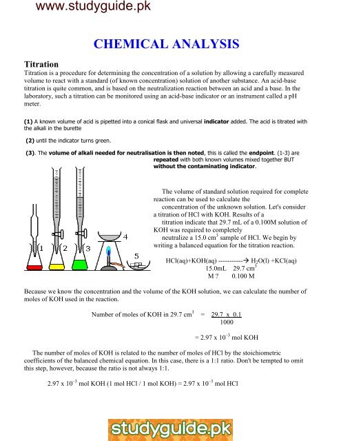 CHEMICAL ANALYSIS.pdf - StudyGuide.PK