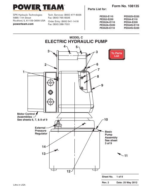 ELECTRIC HYDRAULIC PUMP - SPX