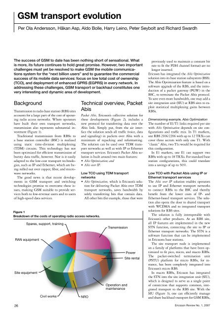 GSM transport evolution - Ericsson