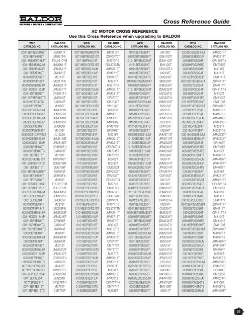 Magnetek Motor Cross Reference Chart