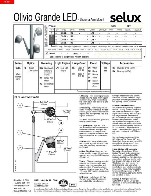 Olivio Grande LED - Sistema [OLGL-S] selux.us