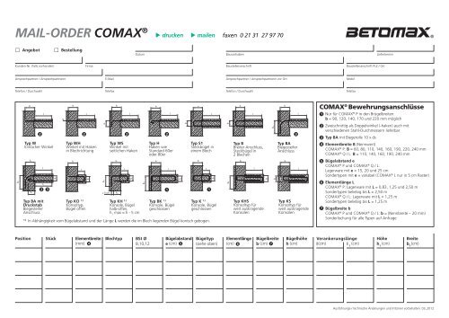 Order COMAX - Betomax