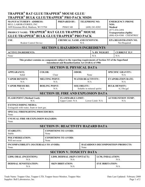 Trapper LTD - Bell Laboratories
