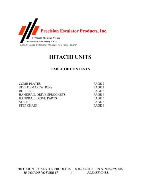 HITACHI UNITS - Precision Escalator