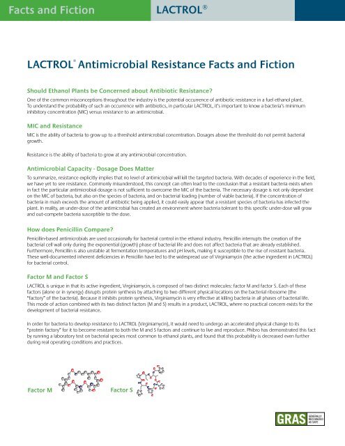 LACTROL® Antimicrobial Resistance Facts and Fiction LACTROL ...