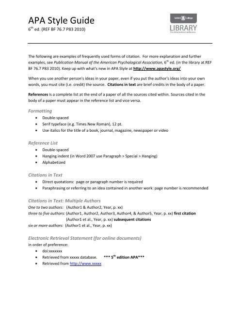 6th Ed Apa Style Paper