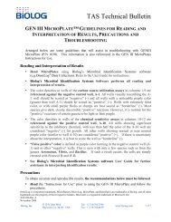 GEN III MicroPlateTM - Biolog Inc.