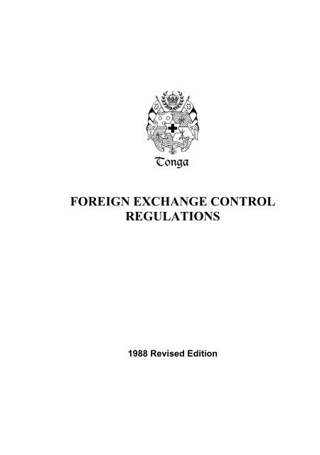Foreign Exchange Control Regulations - Legislation