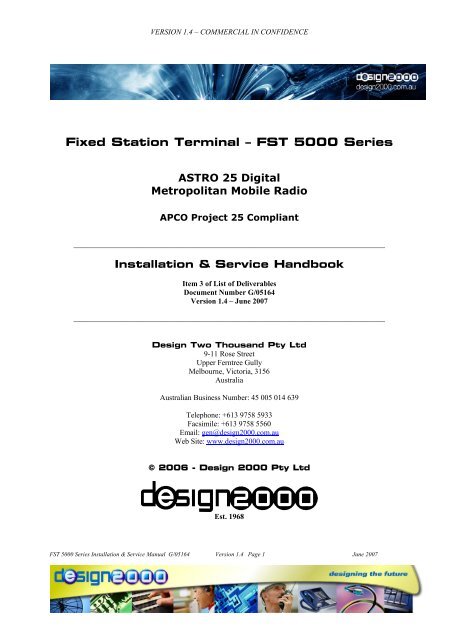 Fixed Station Terminal â FST 5000 Series - Design 2000