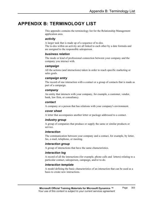 Appendix B: Terminology List - Business Computing, Inc.