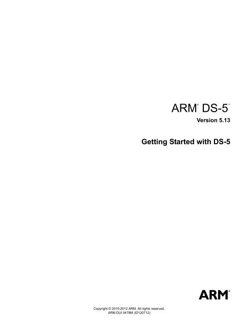 ARM DS-5 Getting Started with DS-5 - ARM Information Center