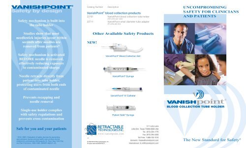 VanishPointÂ® Blood Collection Tube Holder Brochure