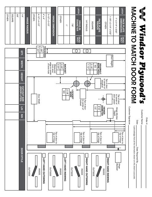 Machine to Match worksheet - Windsor Plywood