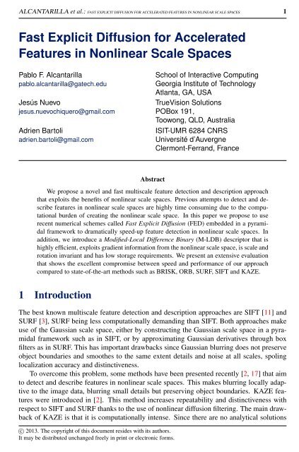 Fast Explicit Diffusion for Accelerated Features in Nonlinear Scale ...