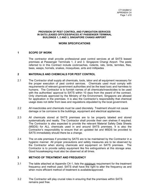 WORK SPECIFICATIONS 1 SCOPE OF WORK The ... - SATS