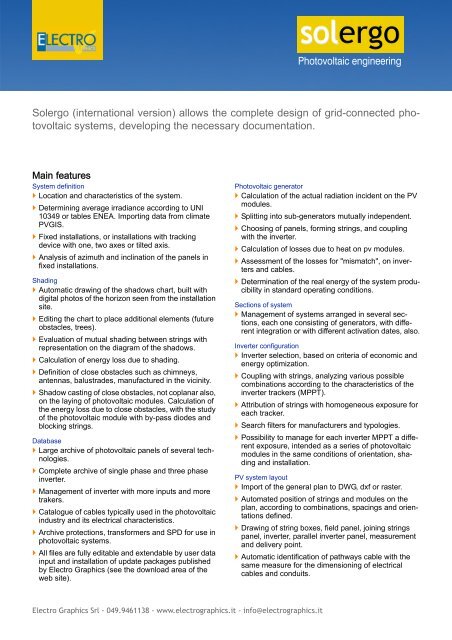 Solergo - Photovoltaic engineering - Electro Graphics