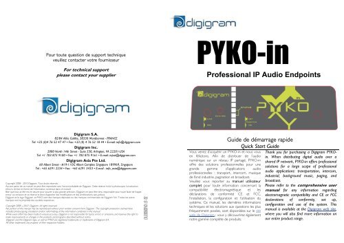 PYKO-in Quick Start Guide - Merging.dk PYKO-in Quick Start Guide - Merging.dk