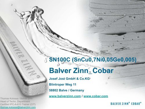 Balver Zinn Cobar - Selas Elektronik