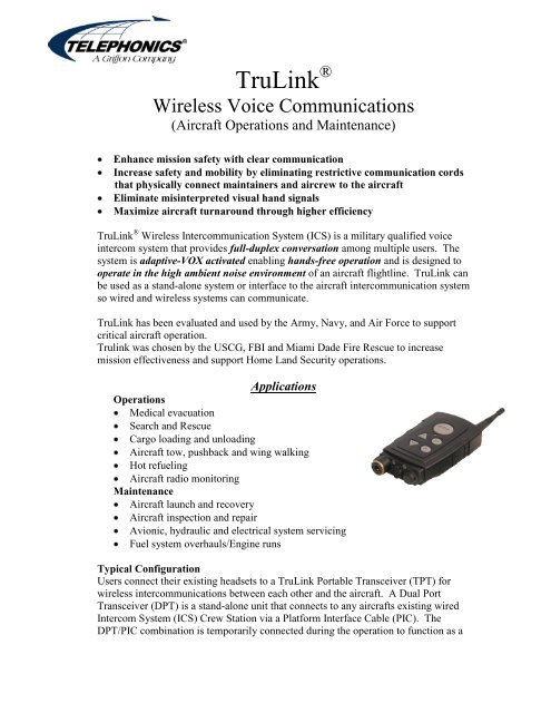 Typical TruLink System Installation