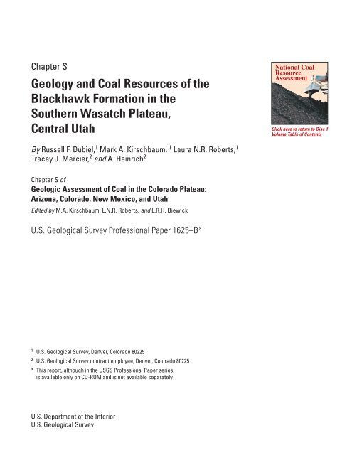Geology and Coal Resources of the Blackhawk Formation - the USGS