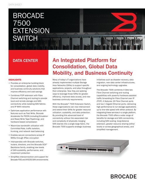 BROCADE 7500 EXTENSION SWITCH - BL Trading