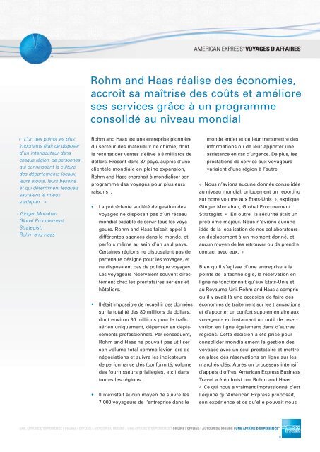 Rohm and Haas réalise des économies, accroît sa maîtrise des ...