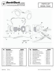 P/N 40411G-05 PARTS LIST - David Clark Company Incorporated