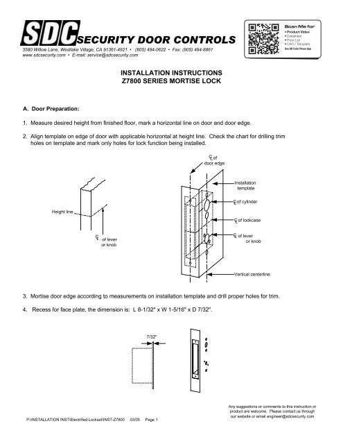 Installation - SDC Security Door Controls