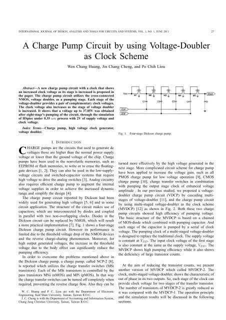 A Charge Pump Circuit by using Voltage-Doubler as Clock ... - ijdatics