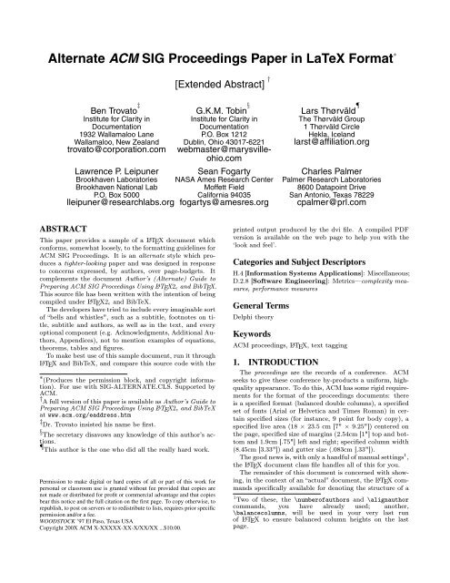 ACM LaTeX2e Sample File (PDF) - CUBS