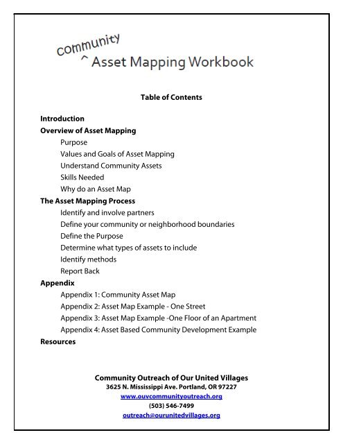 Asset Mapping Workbook - Community Legacy Program