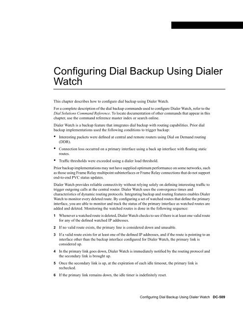 Configuring Dial Backup Using Dialer Watch - docs.mind.ru