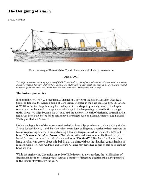 read the article - Titanic Research and Modeling Association