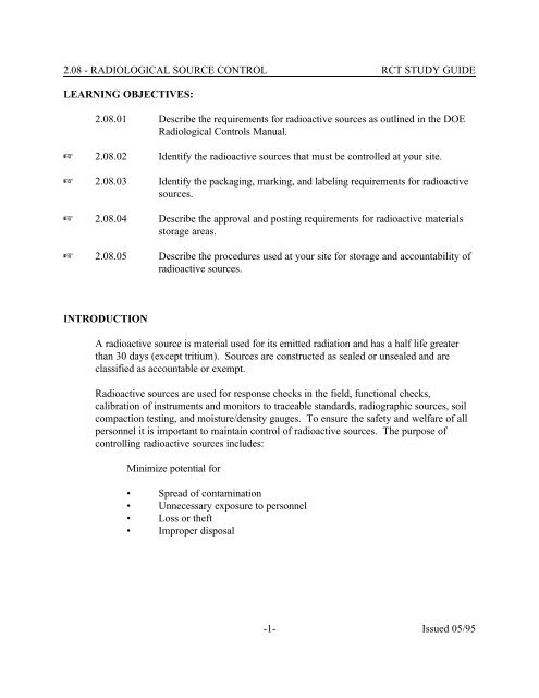 2.08 - radiological source control - rct study guide - NukeWorker.com