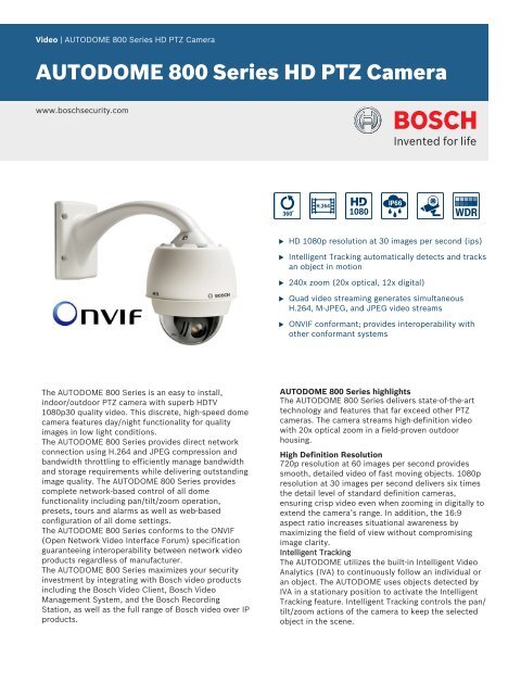 AutoDome 800 Series HD PTZ Camera