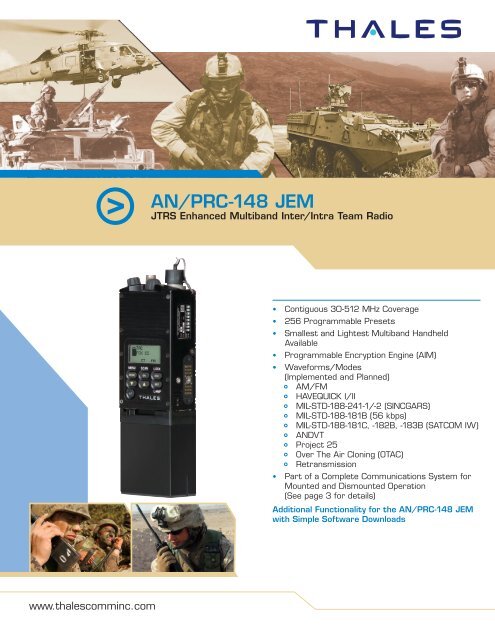 AN/PRC-148 JEM Data Sheet - Thales Communications, Inc.