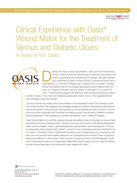 Clinical Experience with OasisÂ® Wound Matrix for the ... - Wounds