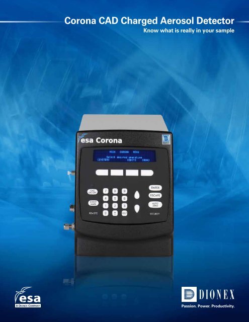 Corona CAD Charged Aerosol Detector Brochure - Dionex