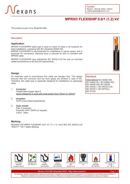 MPRXÂ® FLEXISHIP 0.6/1 (1.2) kV