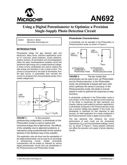 Using a Digital Potentiometer to Optimize a Precision ... - Microchip