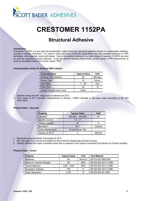 Crestomer 1152PA - English - Scott Bader