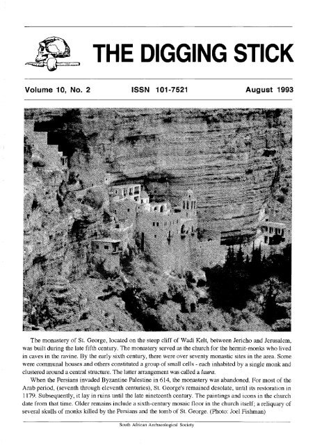 THE DIGGING STICK - The South African Archaeological Society