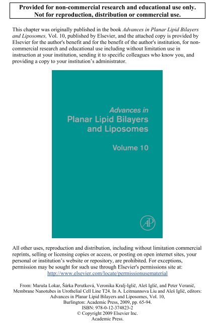 Provided for non-commercial research and educational use only ...