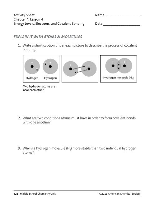 Activity Sheet - Middle School Chemistry