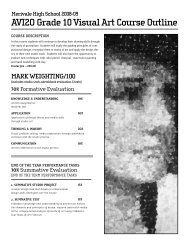 AVI1O Grade 9 Visual Art Course Outline - MHSVisualArt