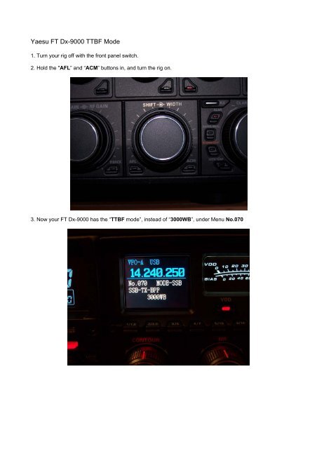 Yaesu FT Dx-9000 Maintenance Menu - EA1DDO