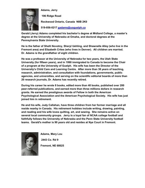 45th Class Reunion Book