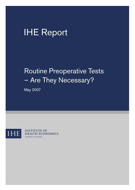 Routine Preoperative Tests Are They Necessary