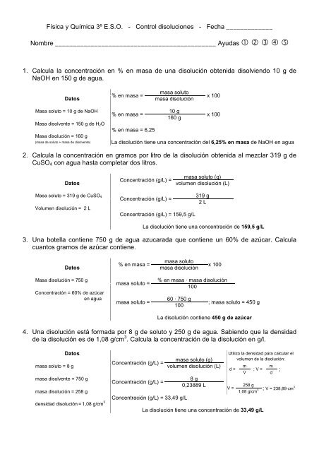 8 problemas de disoluciones resueltos